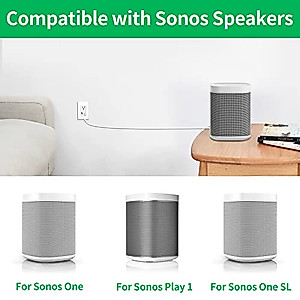 3-Foot Power Cord Extension Compatible with Sonos One, One SL and Play 1 Speakers Power Cable Replacement AC Power Cord - Power Supply Cable - White