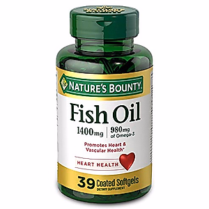 Nature’s Bounty Fish Oil, 1400mg, 980mg of Omega-3, 39 Softgels