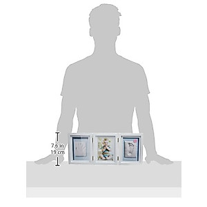 Pearhead Babyprints Baby Handprint and Footprint Deluxe Desk Photo Frame & Impression Kit, Tabletop Nursery Keepsake For Baby Girl Or Baby Boy, White