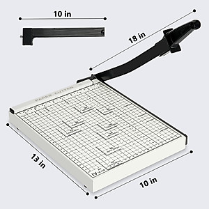 Optomni 12-Inch Paper Cutter, Heavy Duty Guillotine Paper Cutter with 10 Sheet Capacity, Ideal Paper Trimmer for Classroom, Cardstock, Art Projects, and Office Use