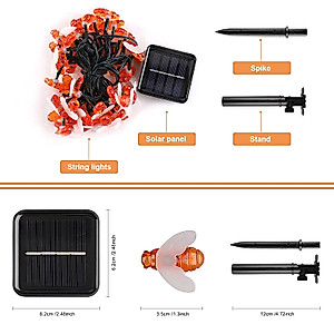 BLOOMWIN Solar String Lights, 30 LED Outdoor Waterproof Simulation Honey Bees Decor, 21.3ft 8 Modes Fairy Lights Hanging Decorative for Garden,Christmas, Patio Yard, Party, Warm White