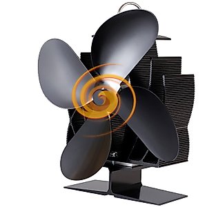 YENPOZIKA Wood Stove Fan for Wood/Log Burner/Fireplace Silent Operation 4 Blades