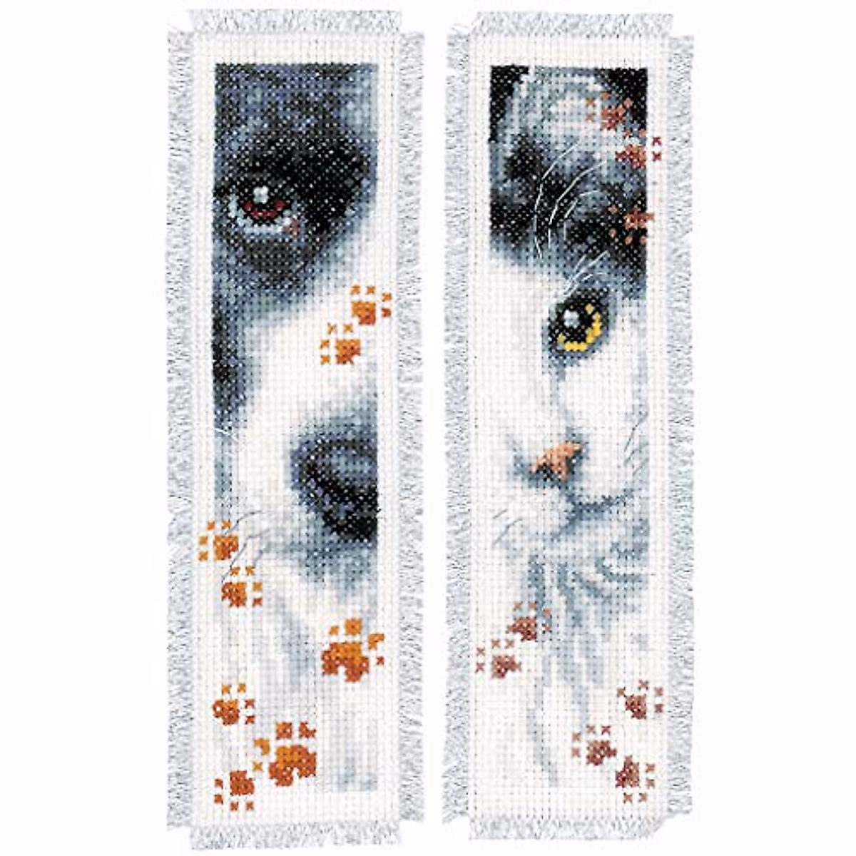 Vervaco Cross Stitch Bookmark Dog and Cat (Set of 2) 2.4" x 8" PN-0155651