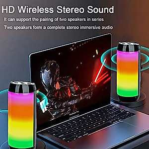 CZRXLLGD Portable Wireless Bluetooth Speakers,Outdoor Sports Speakers with Bluetooth 5.0,IPX5 Waterproof,3D Stereo,8 Hours Playback time,with HD Sound for Pool, Beach, Travel