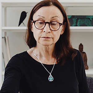 Eusense cremation jewelry tree of life Urn Necklace for human ashes of loved ones women men memorial Pendant Sterling Silver 925 keepsake earn lockets to put ashes in teardrop