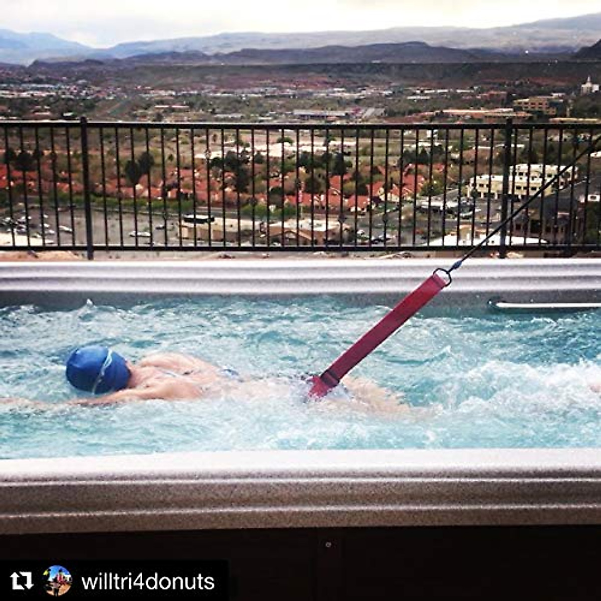 Swim Belt Tether Kit with L/XL Size Belt for Stationary Pool or Swim Spa Swimming Olympic Size Pool