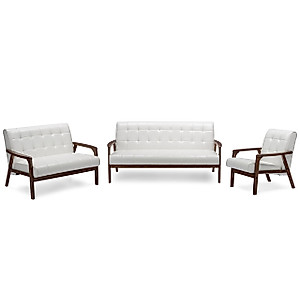 Baxton Studio Mid-Century Masterpieces Sofa, White