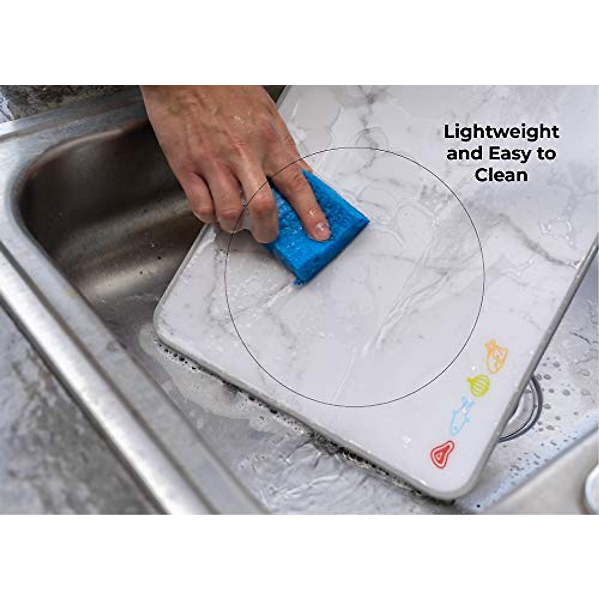 Double-sided Bamboo Poly Cutting Board | No Cross-Contamination | HAND WASH ONLY - Easy to Clean | BPA Free