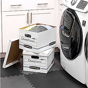 Bankers Box 703 Letter / Legal 10x12x15 Basic-Duty Storage & File Boxes w/ Lift-Off Lids (Pack of 10)