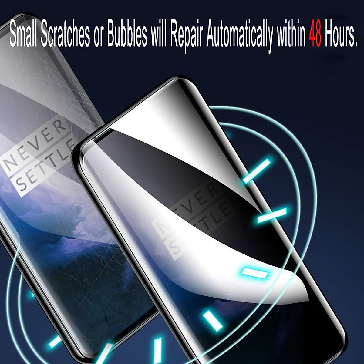 YiiLoxo Hydrogel Film Privacy Screen Protector Compatible with OnePlus 7 Pro/OnePlus 7T Pro [Anti-Spy] High-sensitivity Soft Protective Film [Not Tempered Glass]