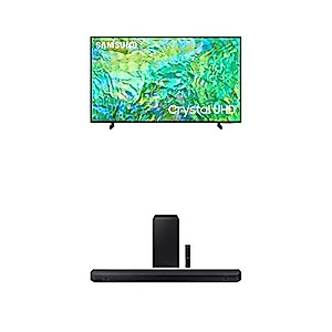 SAMSUNG 55-Inch Class Crystal UHD CU8000 Series PurColor, Object Tracking Sound Lite (UN55CU8000, 2023 Model) HW-Q60C 3.1ch Soundbar w/Dolby Audio (Newest Model)