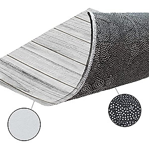 Welcome Doormat,Watercolor Hydrangea Flowers Wood Board Absorbent Non Slip Bath Rug,Spring Floral Art Washable Carpet for Kitchen Bathroom Front Door Entryway Decor 24x71In