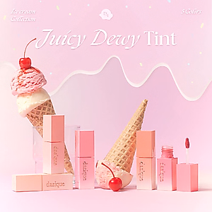 dasique Juicy Dewy Tint (09 Peach Pudding) | Long-wearing Glossy Lip Stain, Non-sticky | Vegan, Cruelty-free