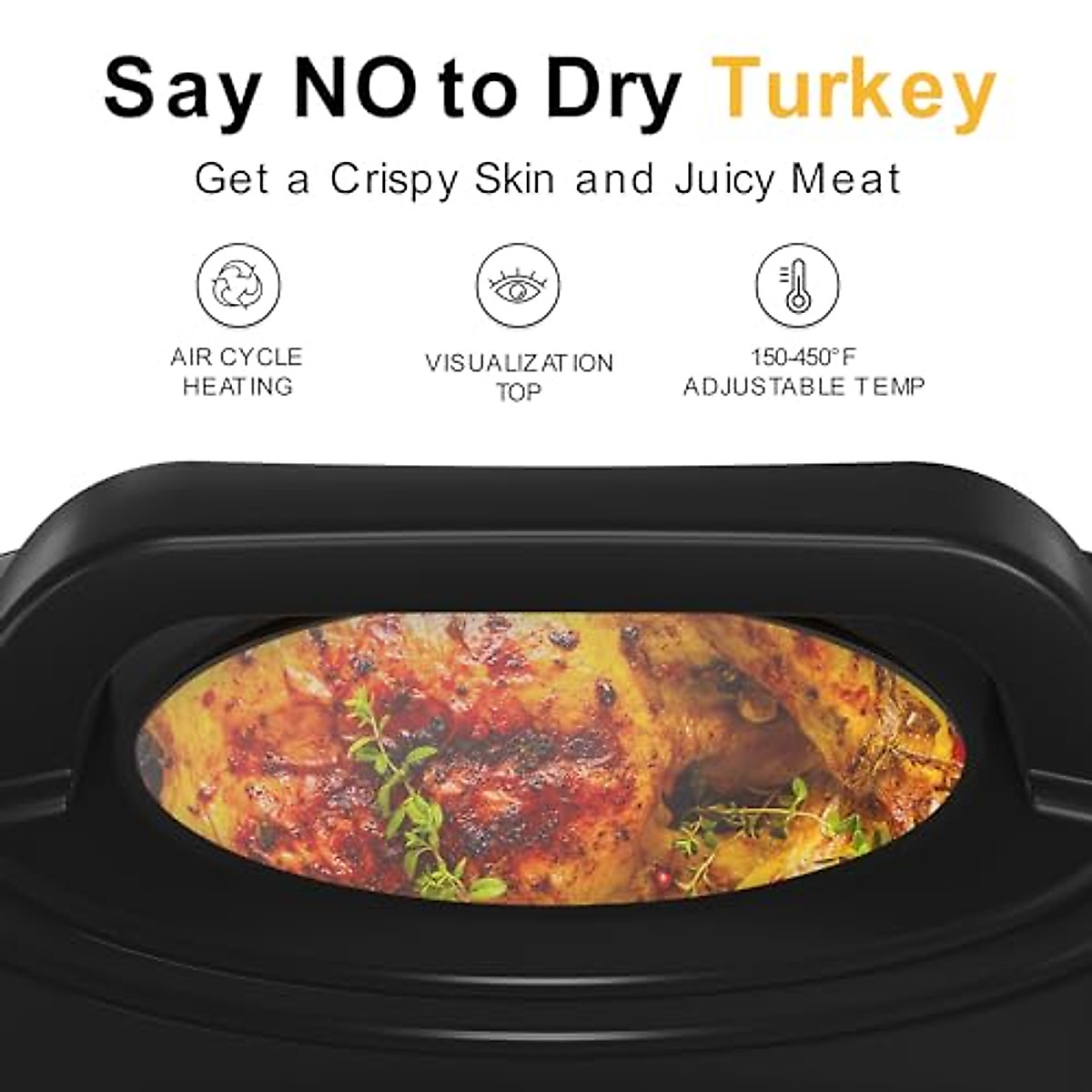 RoyalCraft 26-Quart Electric Roaster Oven - Perfect for Large Meals and Holiday Feasts, Black