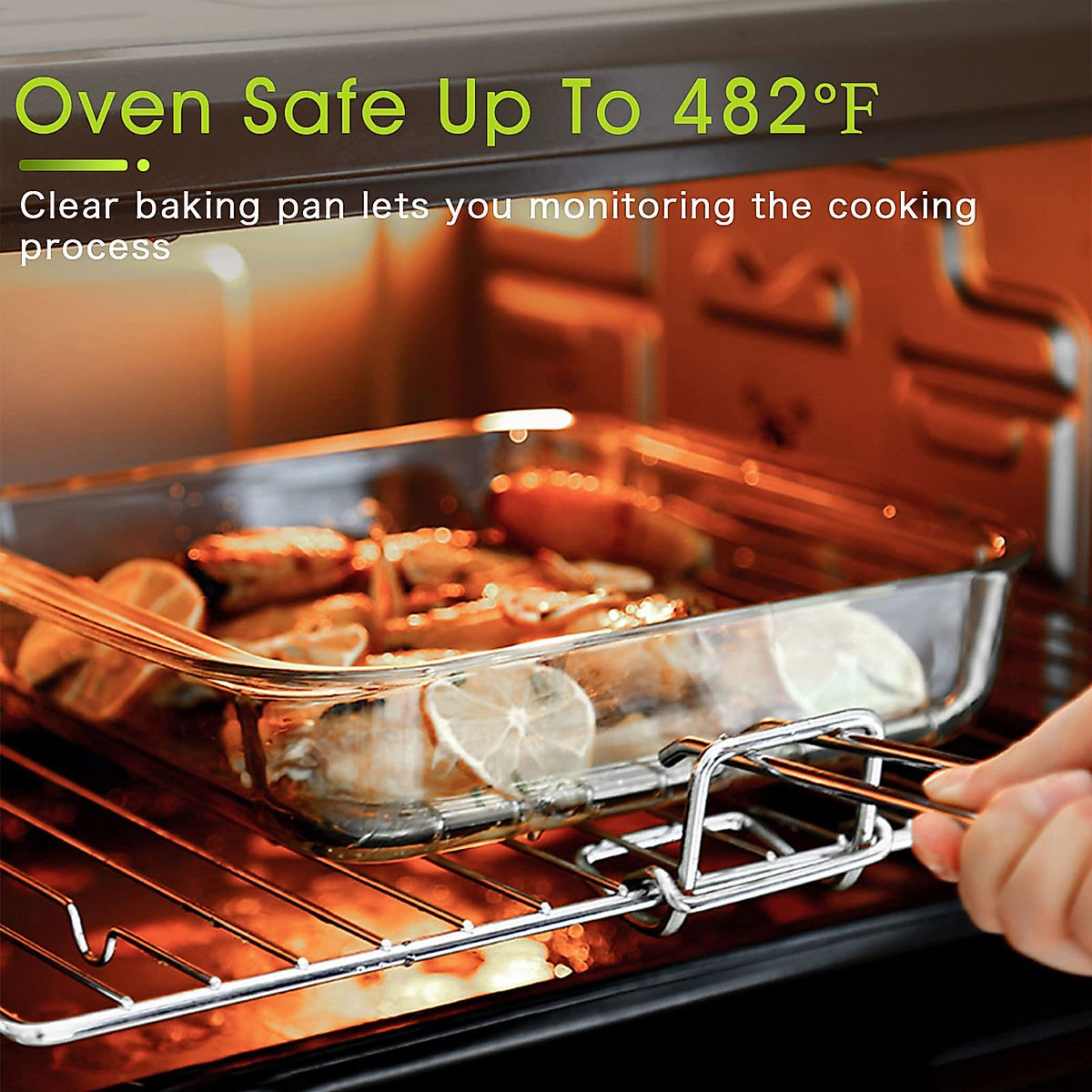 NUTRIUPS 2.4QT Square Glass Baking Dish,9x9In Square Baking Dish,Square Baking Pan,Glass Baking Dish for Oven