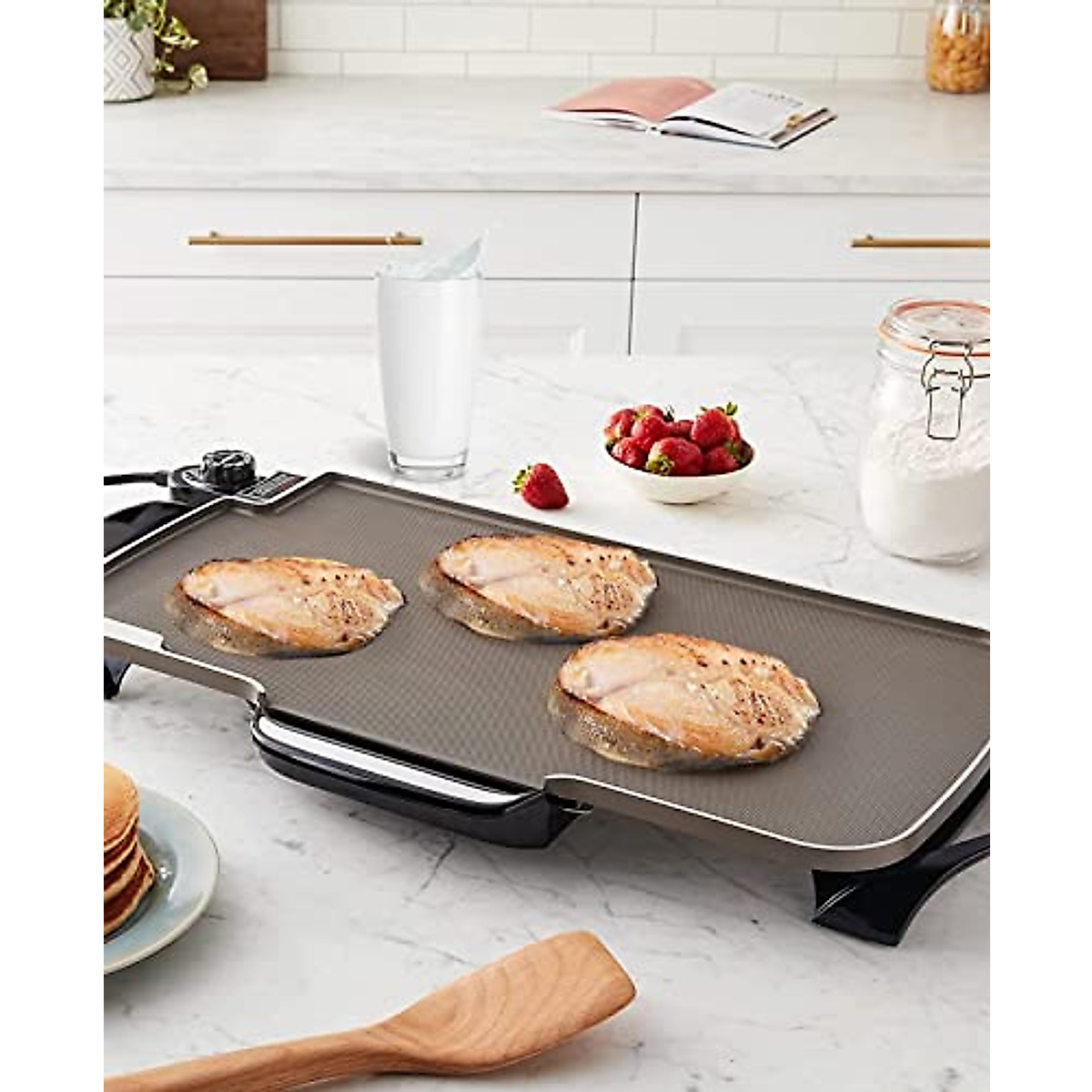 Ceramic Electric Griddle Nonstick - 22" Extra-large cooking surface griddle with Removeable handle (1500W),YHANNI
