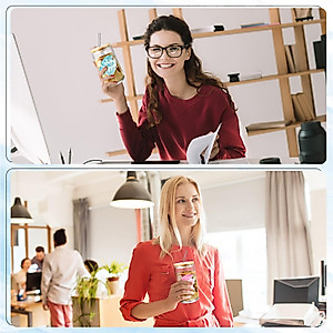 Funnymoom 10 Pcs Team Employee Christmas Appreciation Gifts 17 oz Thank You Gifts Glass Cups with Lids Straws Drinking Cup Medical Assistant Week Gifts for Emergency Nurses Accounting Women