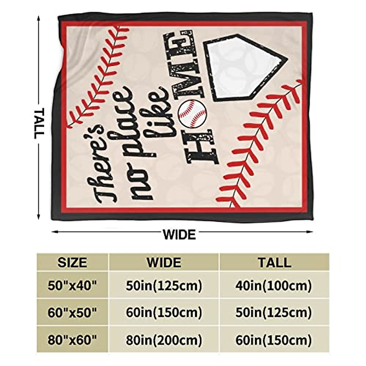 Love Baseball Soft Blanket Warm Cozy Throw Blanket Lightweight Home Blankets Bed Couch Sofa 60"X50"