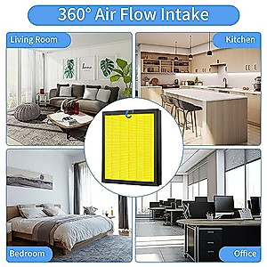 2 Pack Vital 200S H13 True Filters Replacement for LEVOIT Vital 200S Pet Allergy Air Purifier, 3-in-1 H13 Ture HEPA Filter, High-Efficiency Activated Carbon Filters, Part No.Vital 200S-RF-PA, Yellow