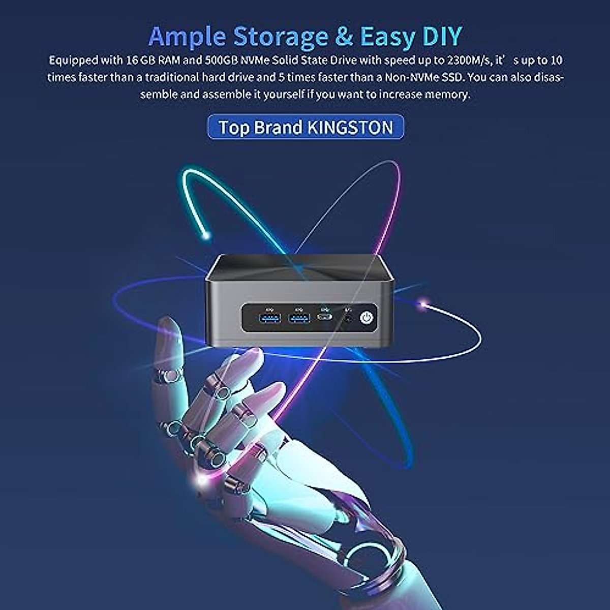 YLIMPC M3 i7 Mini PC, Intel i7 10810U 10th Gen 6-Core Processor up to 4.9GHz, 16GB RAM 500GB SSD Windows 11 Pro Small Desktop Computer with 2.5Gbps LAN/Bluetooth 5.0/WiFi/HDMI/DP/4K UHD Graphics