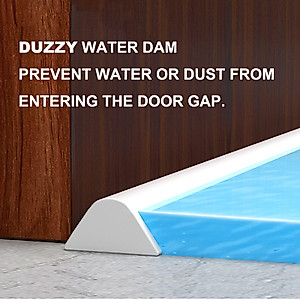 Duzzy 67 Inch Collapsible Shower Water Dam, Shower Threshold Water Stopper Barrier and Retention System and Keeps Water Inside Threshold Dry and Wet Separation, Suitable for Bathroom & Kitchen