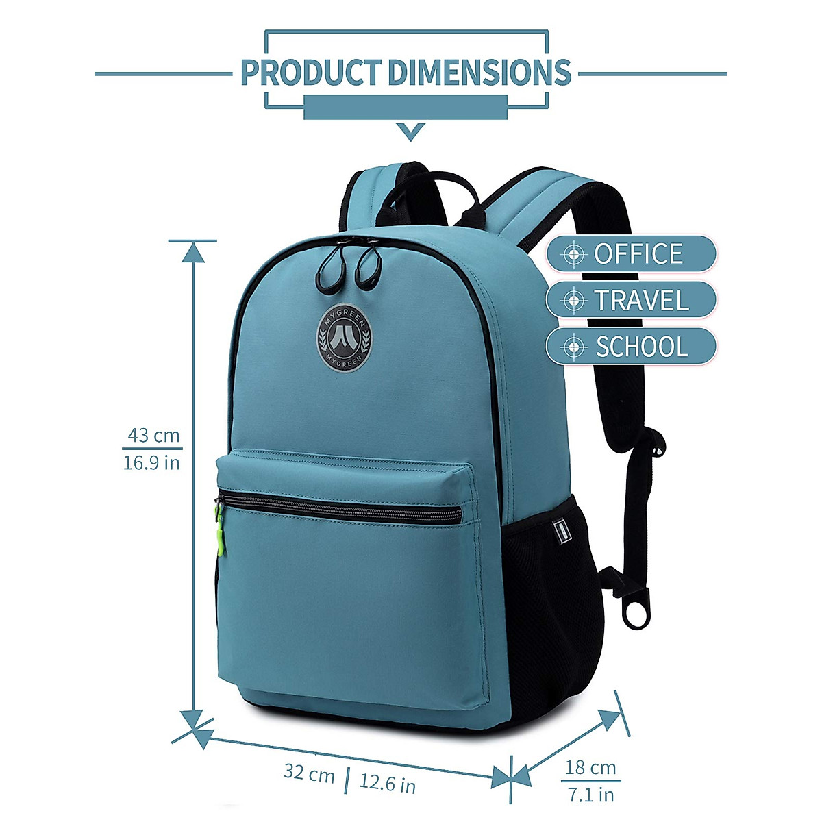 Lohol Lightweight & Casual Daypacks for Men, Women & Students, Perfect Daily Backpack for School, Work, and Travel (Dark blue)