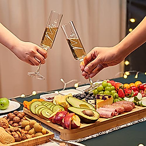 AW BRIDAL Mr Mrs Cheese Board and Knife Set Large Charcuterie Board, Valentines Day Gifts Wedding Anniversary Engagement Gifts for Couple Bridal Shower Housewarming Gifts