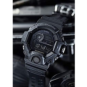 Casio mens Tactical Rangeman G-Shock Solar Atomic Watch, Black/Black, GW9400-1B