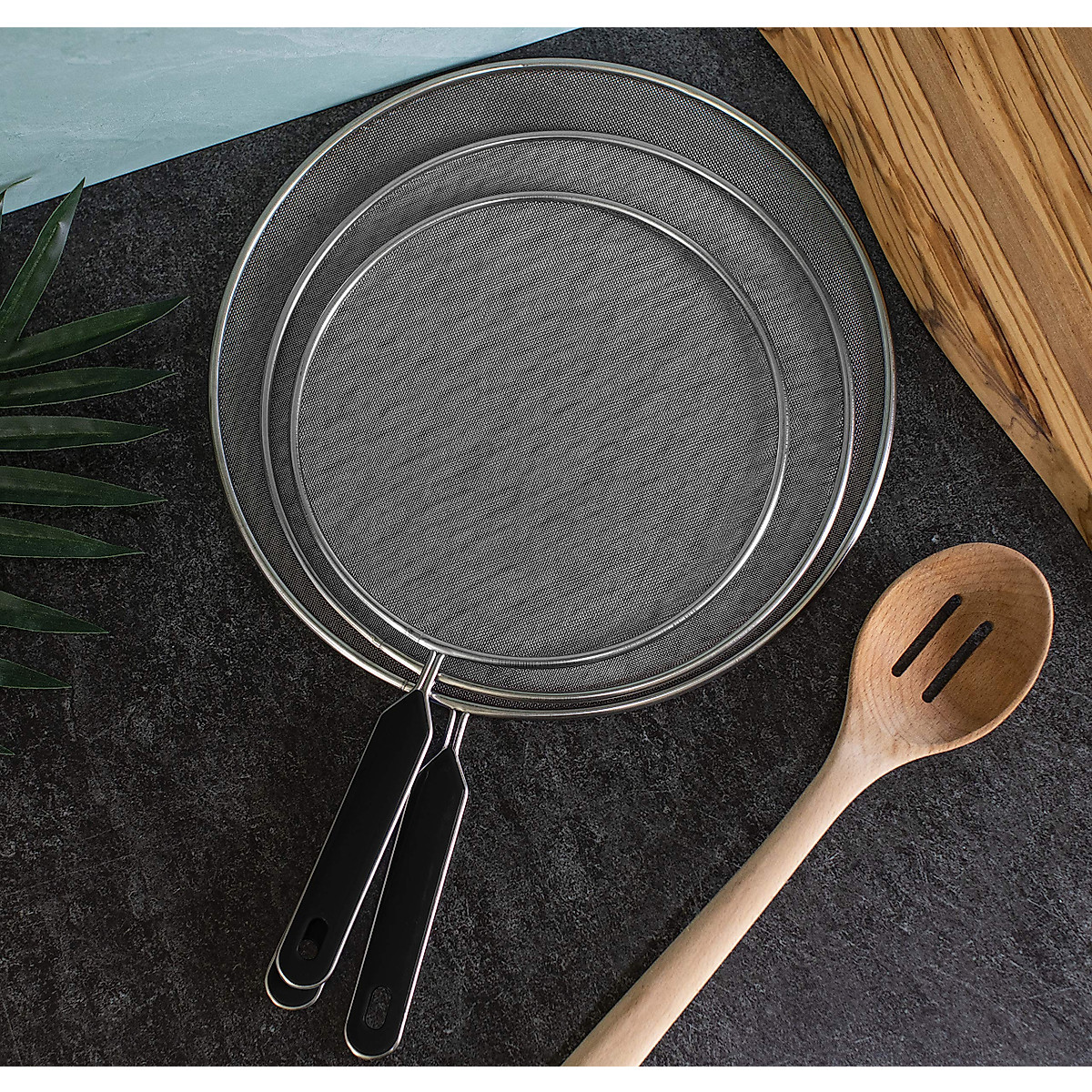 Grease Splatter Screen For Frying Pan Cooking - Stainless Steel Splatter Guard Set of 3-8", 10" and 11" inch - Fine Mesh Iron Skillet Lid- Hot Oil Shield to Stop Prime Burn (3, 8",10",11")