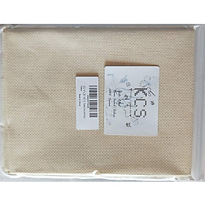 19" x 28" 14CT Counted Cotton Aida Cloth Cross Stitch Fabric (Natural-Ecru)