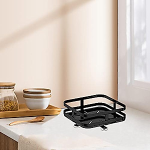 Fenteer Turntable Spice Rack Lazy Susan,360°Rotating Spice Racks for Kitchen Cabinet,Turntable Organizer for Cupboard, Refrigerator, Bathroom, Cosmetic, Table, Square 1 Tier