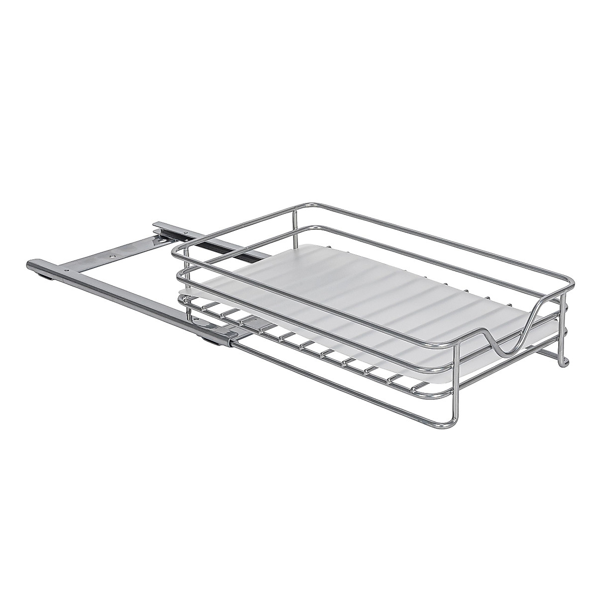 Household Essentials Nickel Glidez Brushed Pull Out Spice Rack Organizer, 6 Inches Wide, 6"