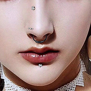 Oyaface 20g(0.8mm) 16PCS Stainless Steel Stud Nose Ring Screw Body Piercings for Women Men (Screw - Rainbow)