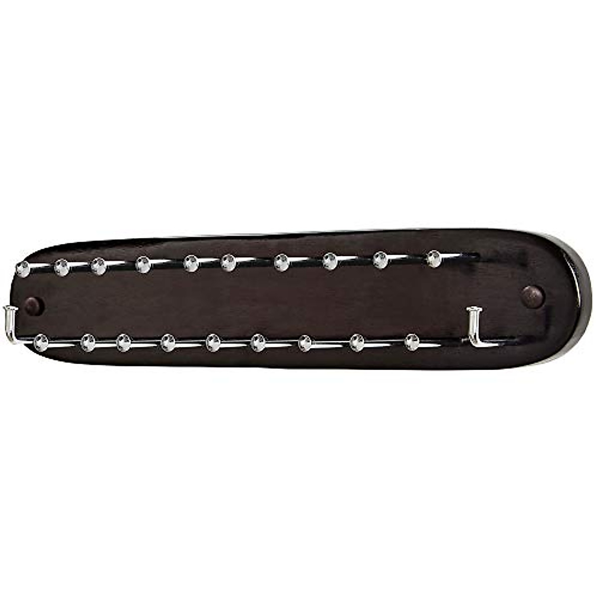 Richards Homewares 21 Closet Tie Rack, Belt Scarf Hanger-Natural Dark Walnut Wood with Chrome Hooks-Multi Accessory Wall Mounted Holder for Storage and Organization