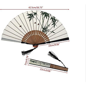 Hand Fan Folding Fan,Hand-held Fan,Vintage Summer Bamboo Folding Fan Hand Held Fan Dance Wedding Party Pocket Gifts Fans Hand Paper Folding Props Vintage style