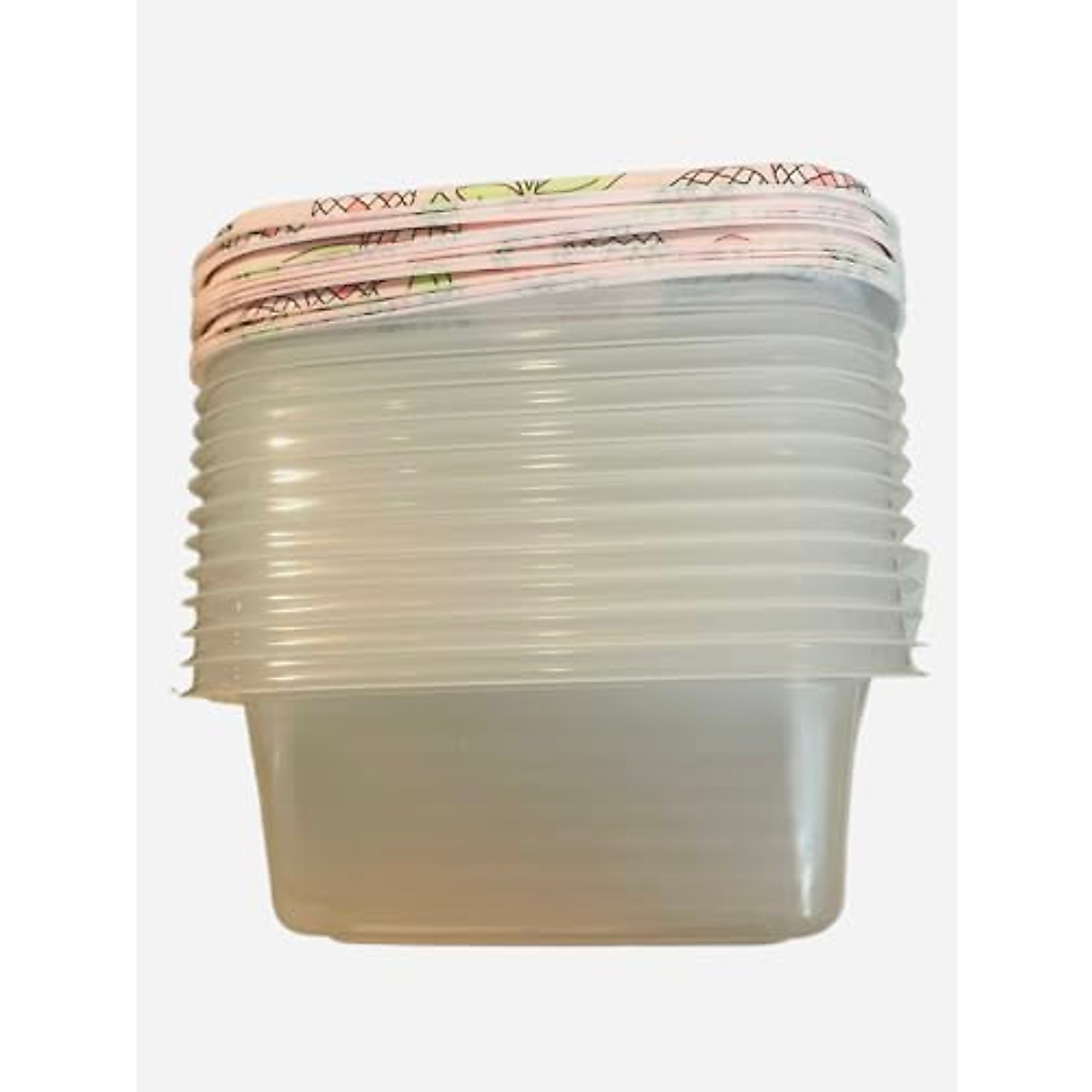 COOK WITH COLOR 24 PIECE PLASTIC RECTANGULAR FOOD CONTAINERS, 12 LIDS & 12 CONTAINERS CAPACITY 33.8 OZ (1L) 9 X 6 X 2 (CHERRIES)