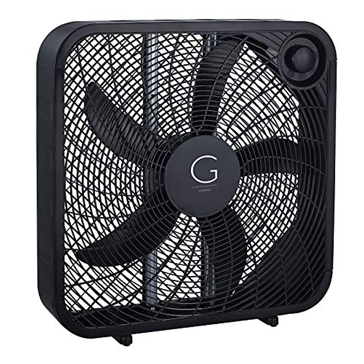 Genesis 20" Box Fan, 3 Settings, Max Cooling Technology, Carry Handle, Black