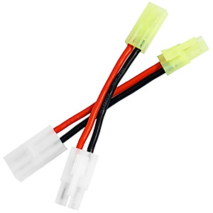 Vgoohobby 1Paris Adapter Compatible with Large Tamiya Style Plug to Mini Tamiya Plug Adapter 16AWG Female Male Cable Wire for Airsoft