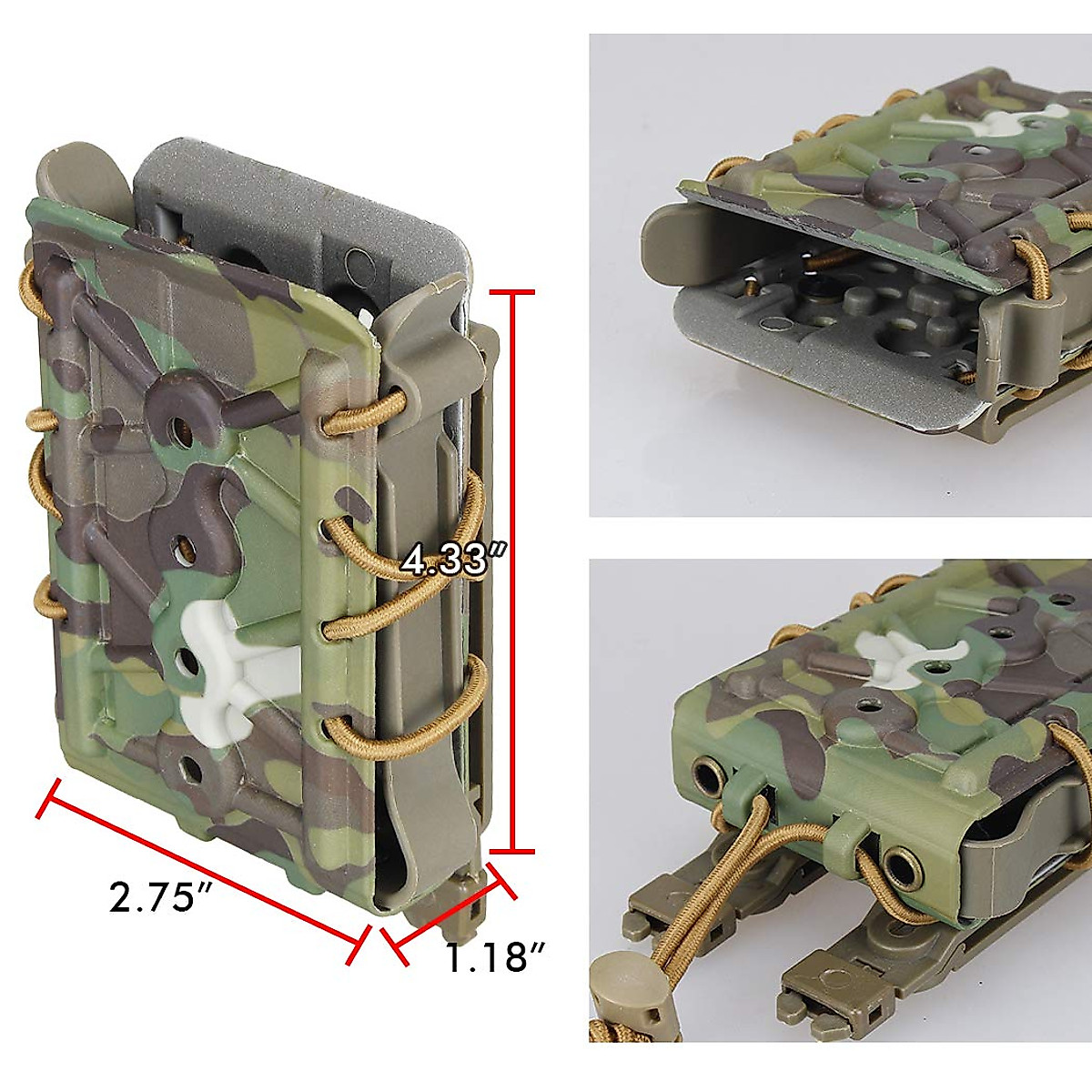 IDOGEAR Mag Pouch 5.56mm 7.62mm Rifle Magazine Pouches Molle Tactical Airsoft Poly Mag Carrier Hunting Equipment Holder (camo)