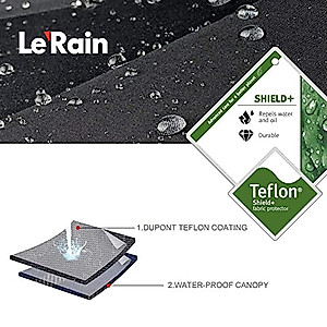 LeRain Auto Windproof Travel Umbrella - Compact, Lightweight, and Portable - Strong Umbrella for Wind and Rain - Non-Rebound umbrella Retracting Device for Men and Women - Upgraded for 2023 (Black)