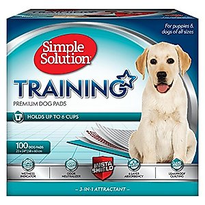 Simple Solution Training Puppy Pads - 6 Layer Dog Pee Pads, Absorbs Up to 6 Cups of Liquid - 23x24in - 100 Count