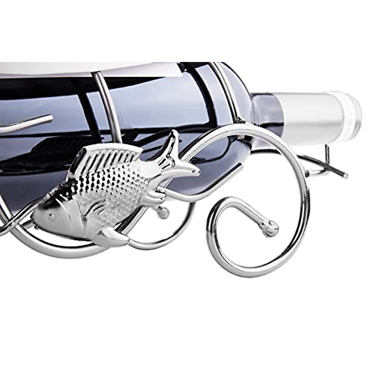 BRUBAKER Wine Bottle Holder Fisherman on a Boat - Metal - Statue, Sculptures and Figurines - Decor Wine Racks and Stands - Gifts & Decoration