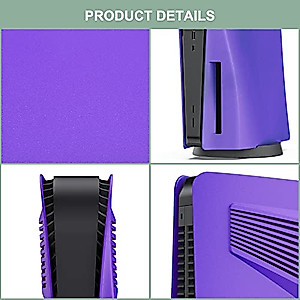 PS5 Plates for Disc Edition, innoAura PS5 Faceplate with Cooling Vents, Anti-Scratch Dustproof Protective PS5 Cover Plates, Premium ABS Replacement Shell for PS5 Disc Edition (Purple)