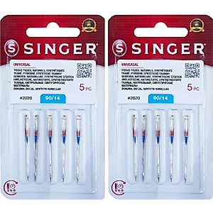 Singer All Purpose Sewing Machine Oil, 3.38-Fluid Ounce, and 10 Counts of Singer Sewing Machine Needles 2020 Red Band Size 14/90 Bundle with Inceler Brand Plastic Bobbin