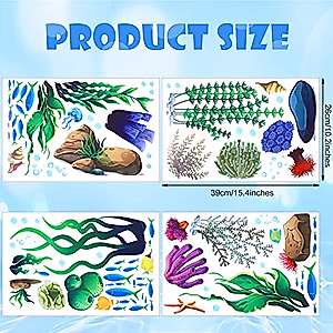 Under The Sea Wall Decals Coral Reef and Seaweed, Ocean Wall Decals Stickers, Undersea Decor Stickers, Underwater Sea Wall Stickers for Toddler Baby Nursery Living Room Office (Classic Style)