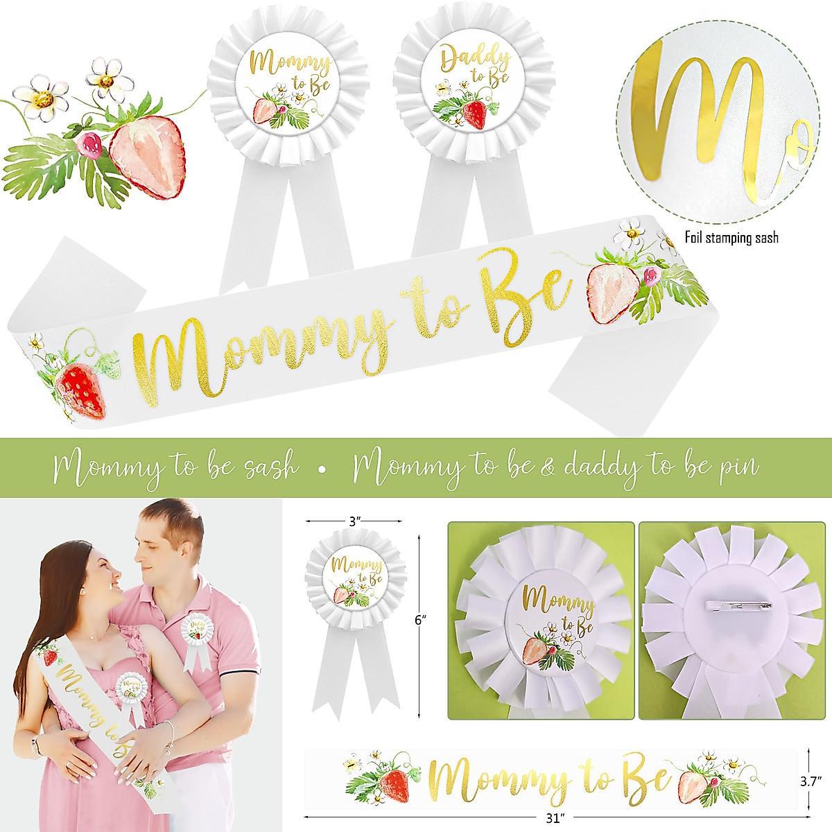 Strawberry Baby Shower Decorations Party Supplies, A Berry Sweet Baby Is On The Way Decor, It's a Girl Gender Reveal, Baby Shower Backdrop Balloon Arch Box Mom to Be Sash Tablecloths Cake Topper