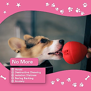 KSVMOAG Interactive Dog Chew Toys for Small and Medium Breeds, Crate Training Aids for Puppies, Puzzle Treat Dispenser with Rope, Dog Crate Toys to Avoid Anxiety