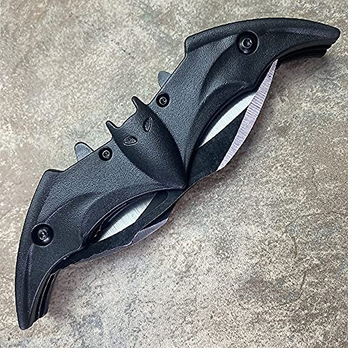 Spring Assisted Open Folding Double Blade Dual Twin 3 Colors Pocket Knife Tactical Belt Clip Black Gold Rainbow Knives Great Gift (Black)