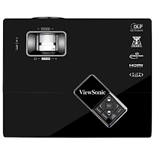 View Sonic PJD6553W 1080p Front Projector, 300 Inches - Black