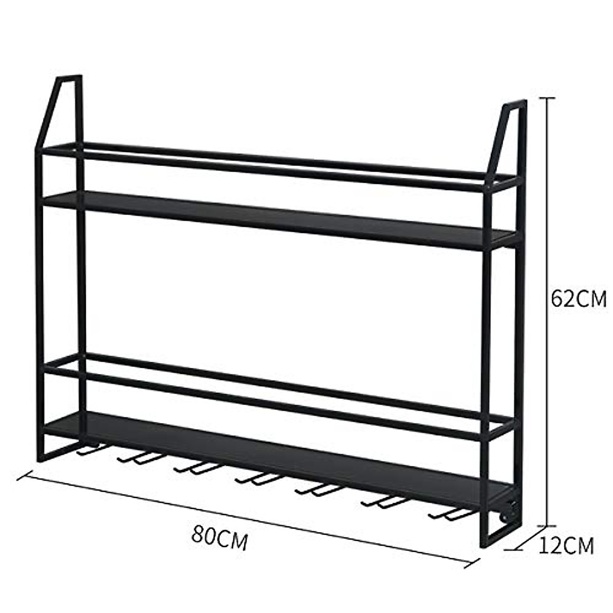 Industrial Wine Rack 20 Bottles Wall Mount Wine Cabinet with 7 Glasses Hook Hanging Metal Wine Rack Goblet Shelf for Home Bar Restaurant 31.5’’x4.7’’x24.5’’